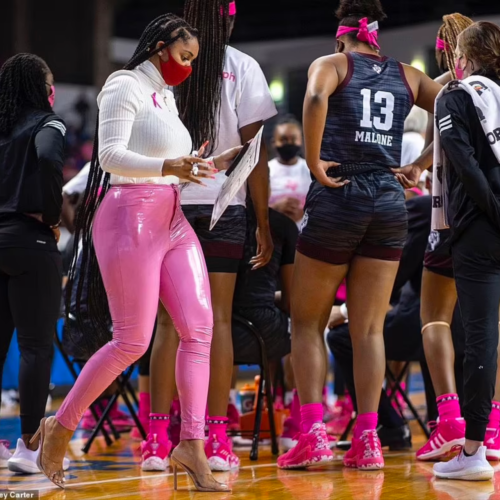 BASKETBALL COACH SYDNEY CARTER DEFENDED HER CHOICE TO WEAR PINK LEATHER ...